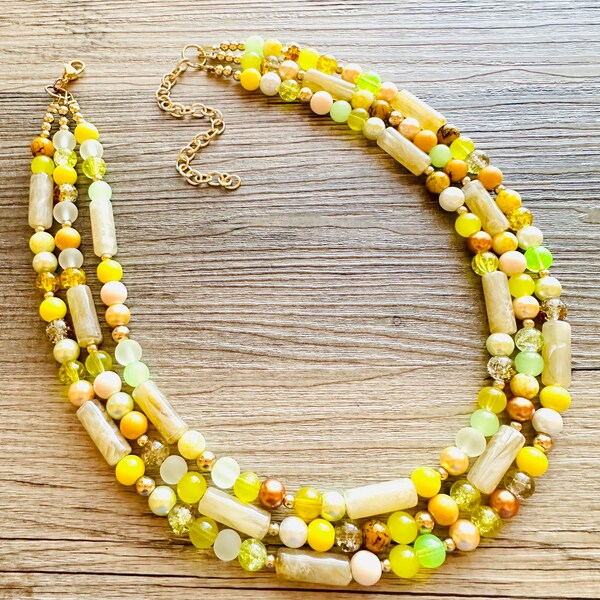 Yellow Necklace - Etsy