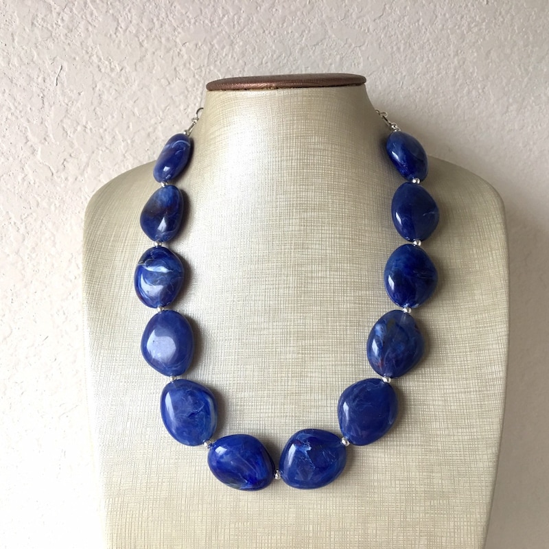 Blue Necklace - Etsy
