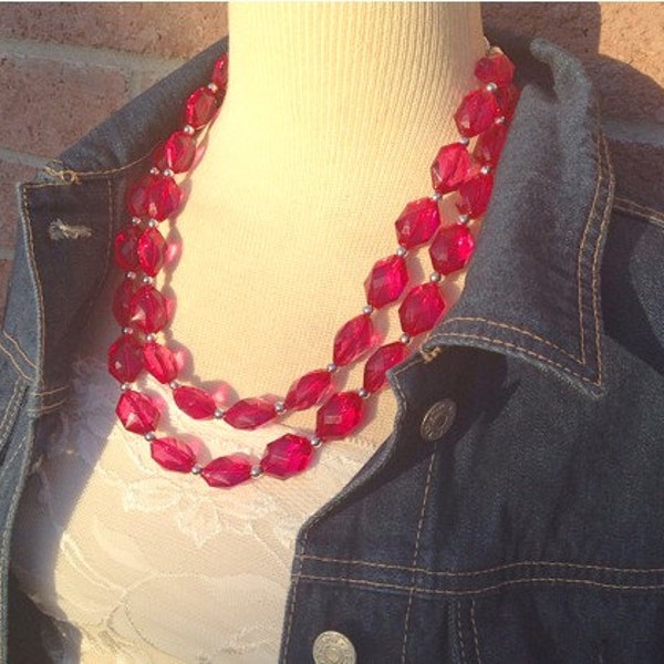 Magenta Necklace - Etsy