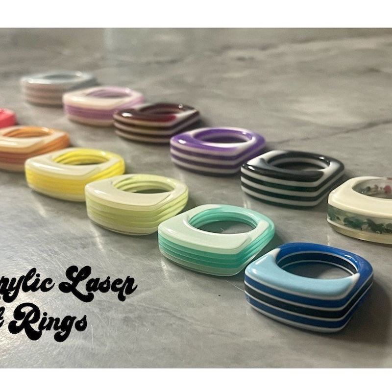 Vintage Acrylic Ring - Etsy