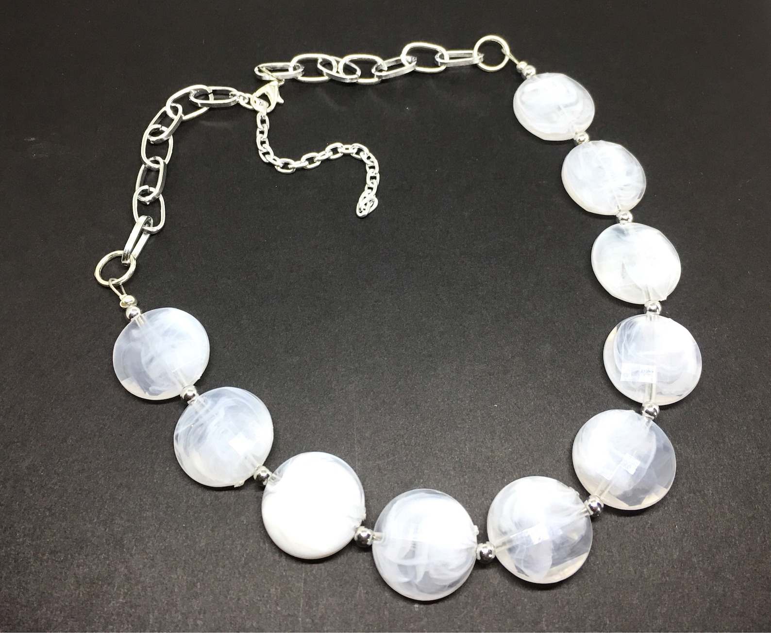White Statement Necklace & Earring Set, White Jewelry, Your Choice of ...