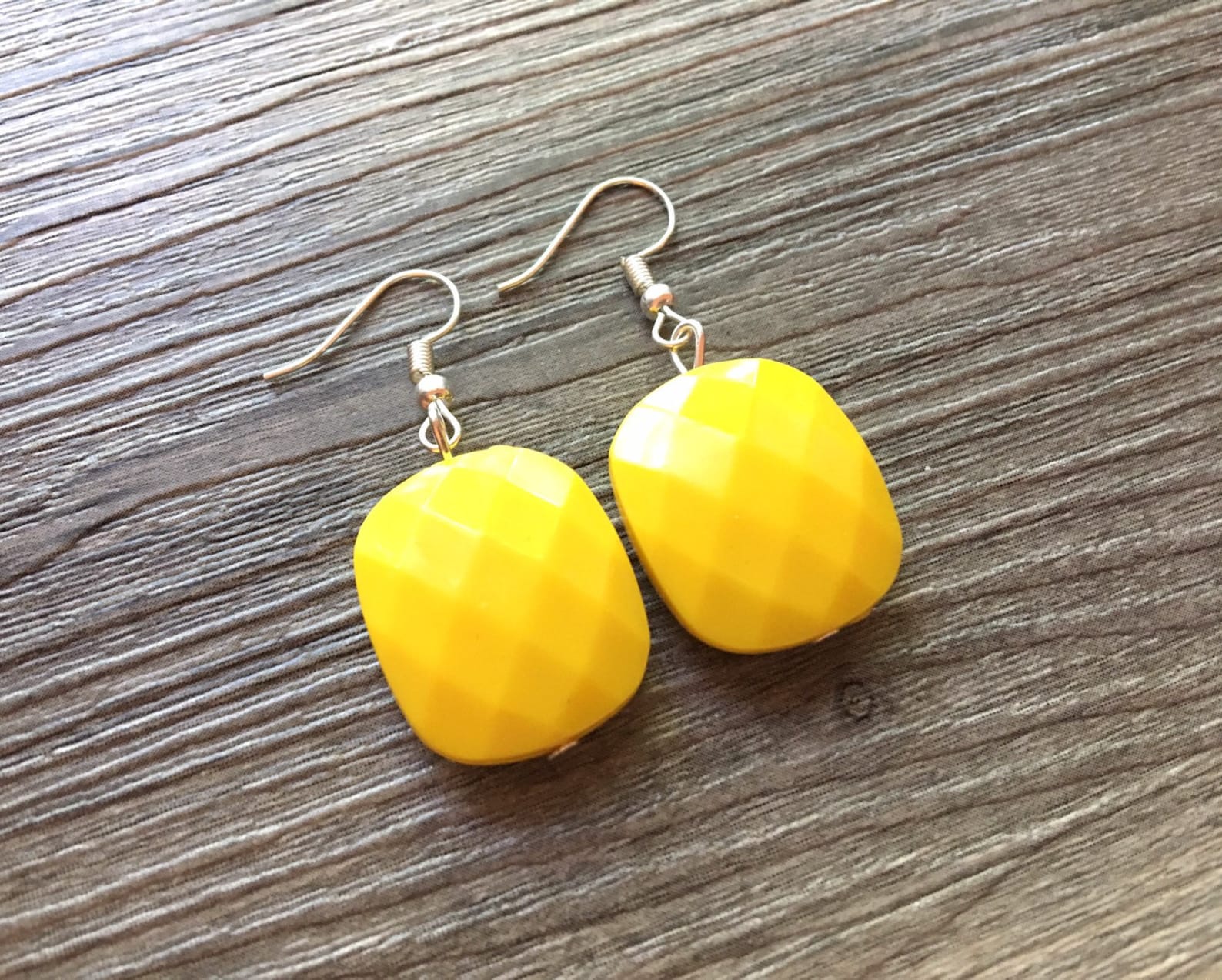 Yellow Statement Jewelry Set Chunky Beaded Necklace Yellow - Etsy