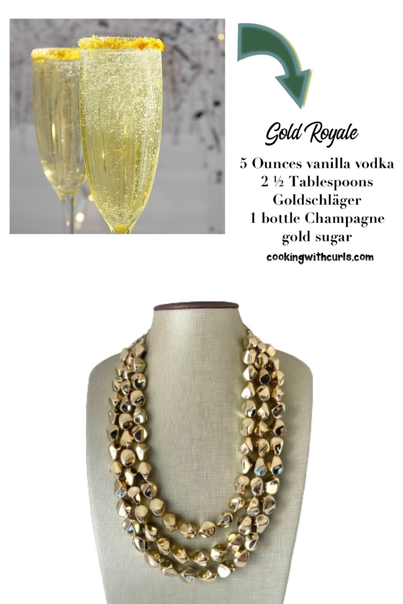 Gold Royale Chunky Statement Necklace, Big Beaded Jewelry, Gifts for ...