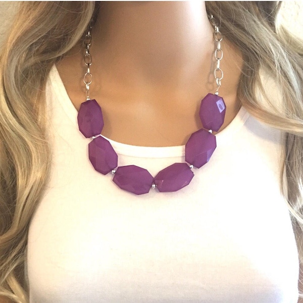 Dark Purple Necklace - Etsy