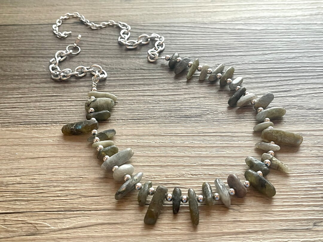 Gemstone Chunky Statement Necklace, Boho Necklace, Gemstone Necklace ...