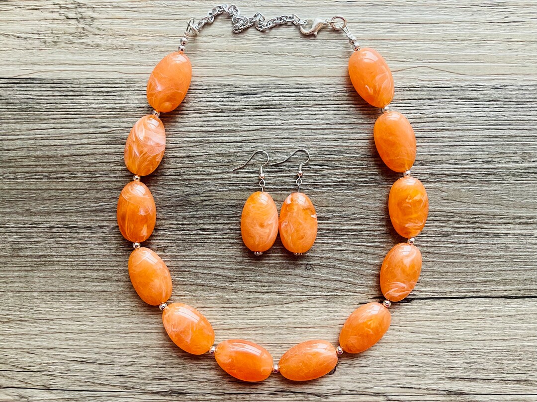 Clementine Statement Necklace Jewelry Set, Chunky Jewelry Big Beaded 1 ...