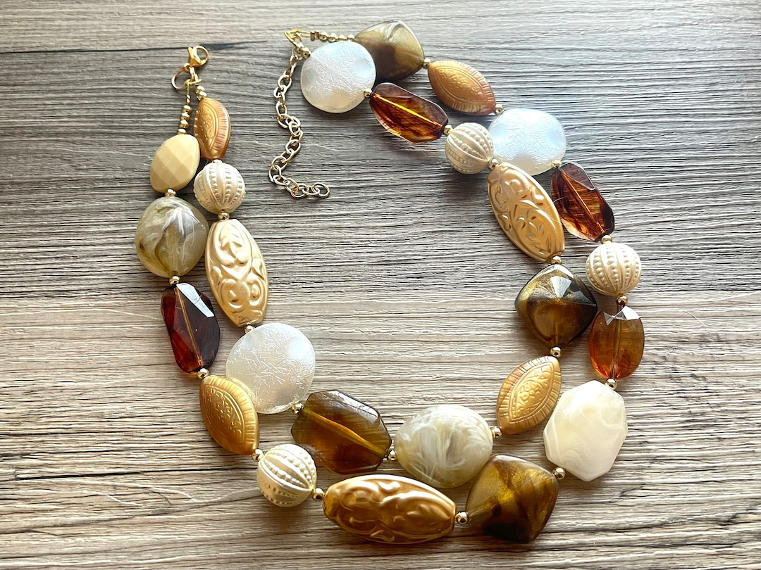 The Mari-gold & the Beautiful Chunky Statement Necklace, Big Beaded ...
