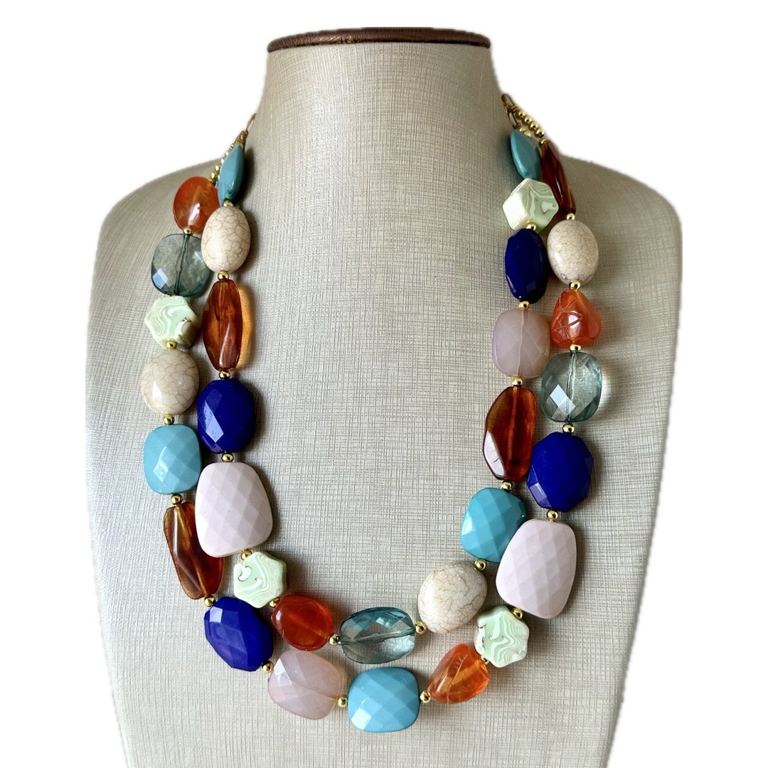 Florence Italy Chunky Necklace, Wanderlust Collection Beaded Jewelry ...