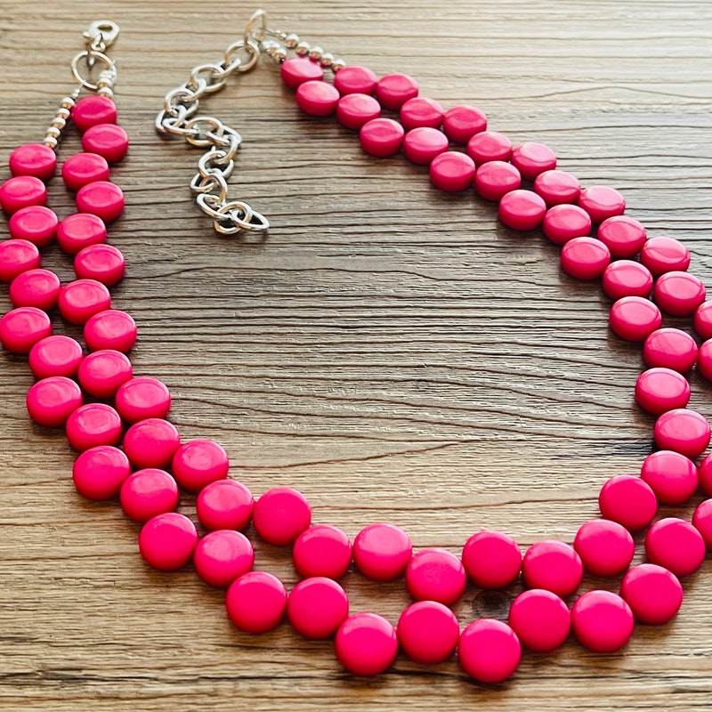 Pink Necklace - Etsy