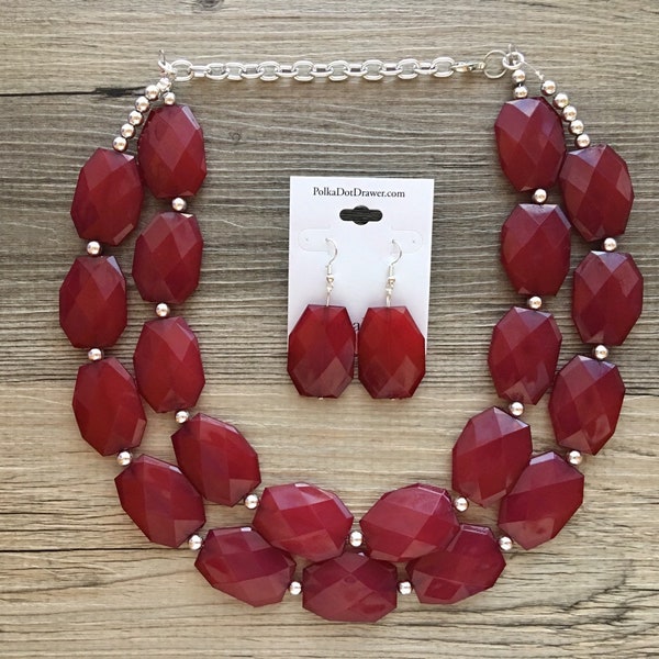 Burgundy Red Jewelry - Etsy