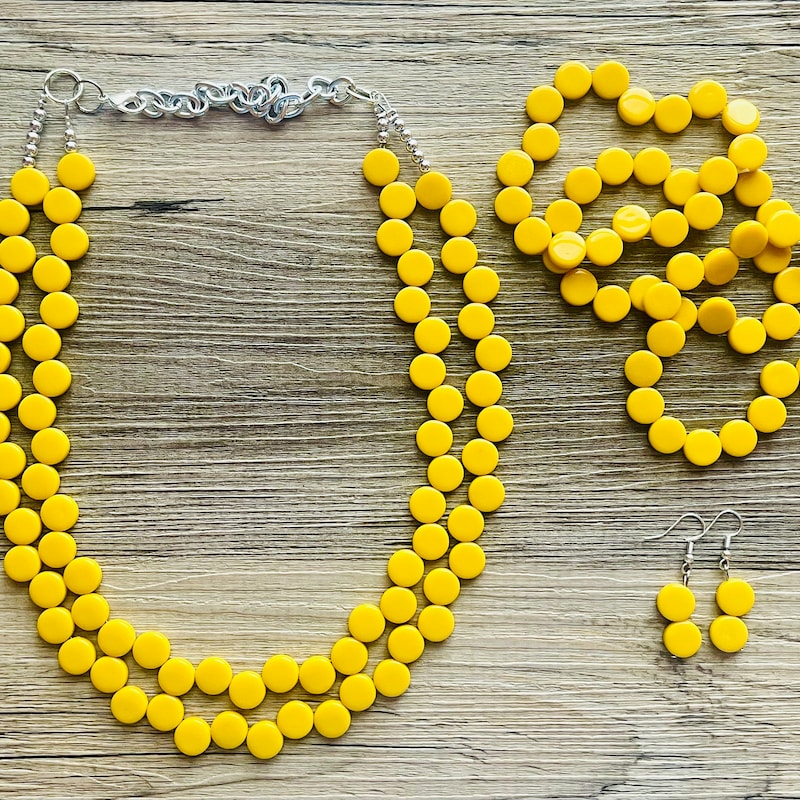 Yellow Necklace - Etsy