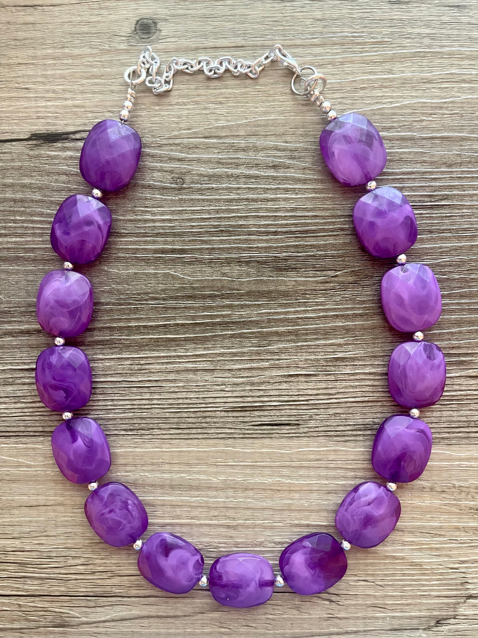 Purple Single Strand Big Beaded Statement Necklace Purple - Etsy
