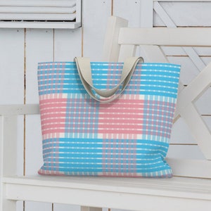 Transgender Colors Tote Bag, LGBTQ Gift for Her, With Zipper, With ...