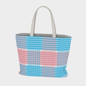 Transgender Colors Tote Bag, LGBTQ Gift for Her, With Zipper, With ...