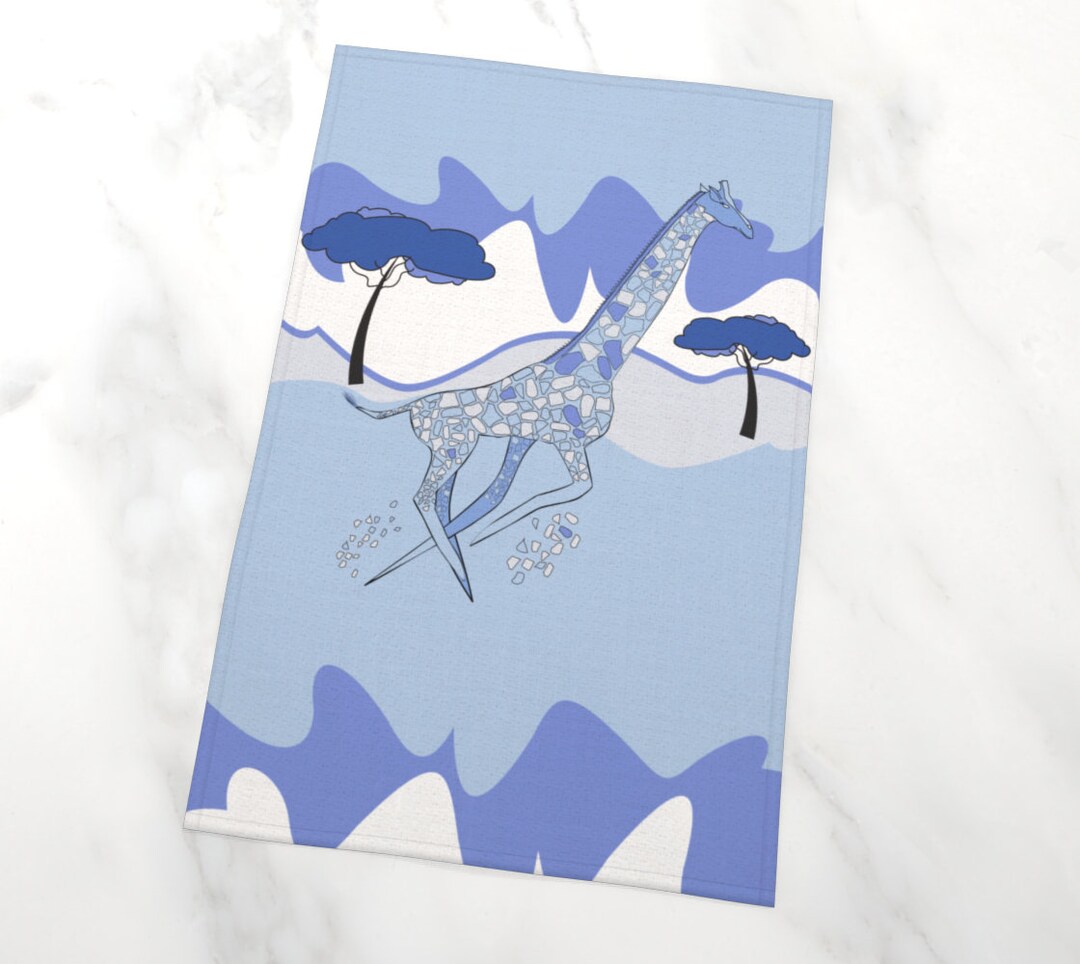 Giraffe Tea Towel, Giraffe Lovers Gift, Animal Teal Towel, Animal Dish ...