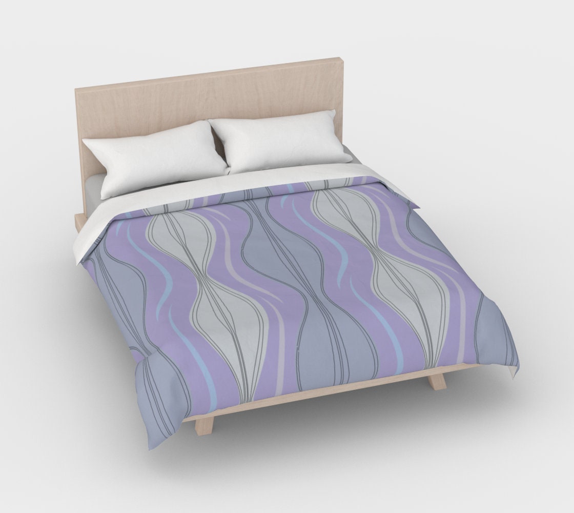 Mid Century Modern, Periwinkle Duvet Cover, Duvet Cover King, Duvet ...