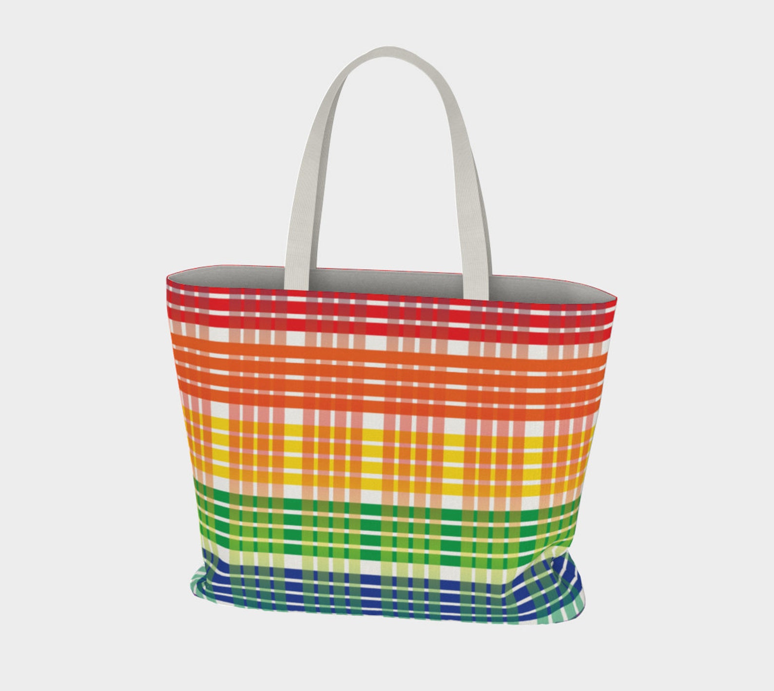 Rainbow Plaid Oversized Tote Bag, LGBTQ Gift - Etsy