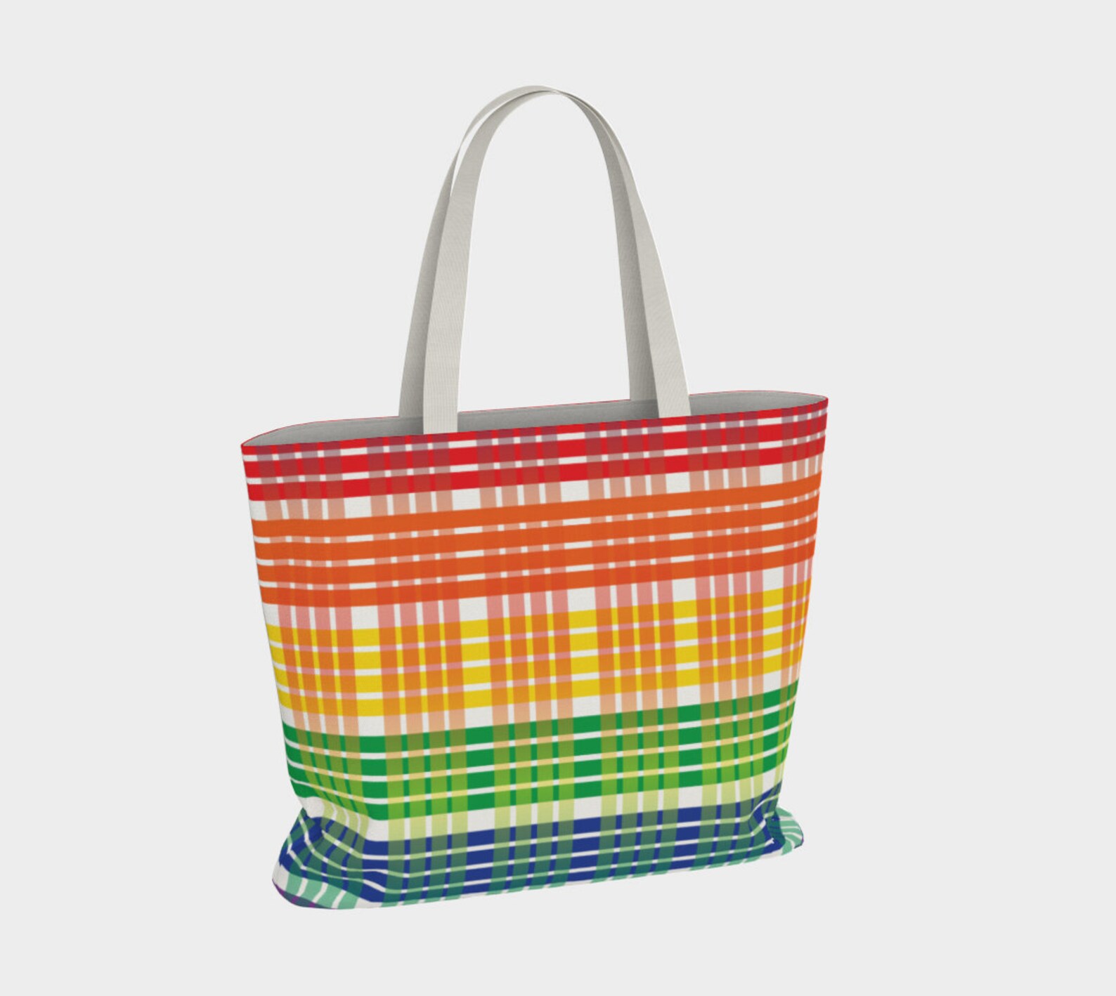 Rainbow Plaid Oversized Tote Bag, LGBTQ Gift - Etsy