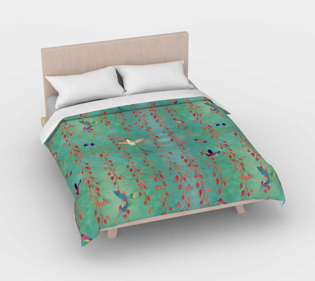 Hummingbird Comforter Cover, Duvet Cover King, Duvet Cover Twin, Bird ...