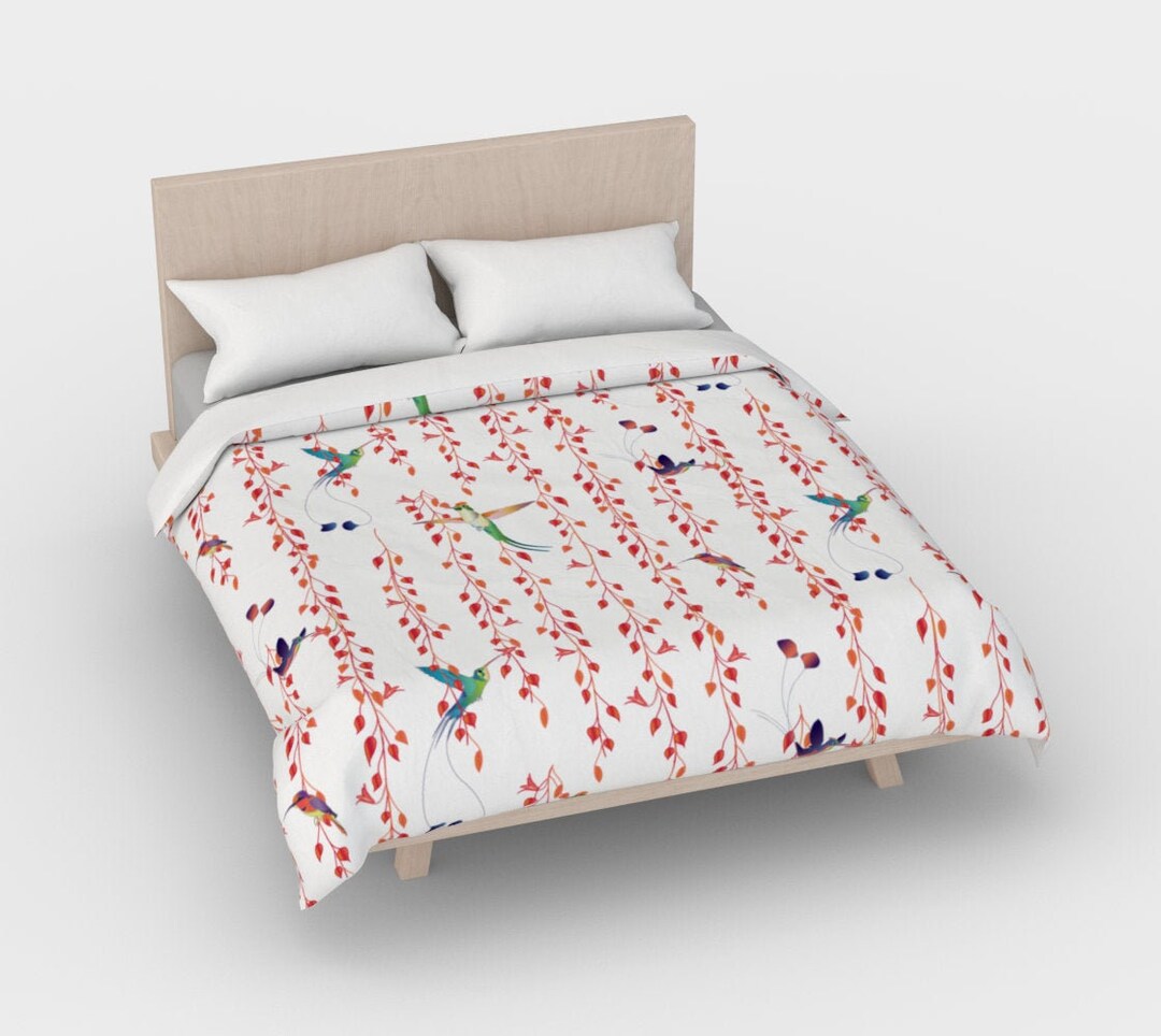 Hummingbird Comforter Cover, Duvet Cover King, Duvet Cover Twin, Bird ...