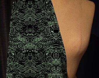 Rococo Swirls Fabric Modern Mermaid Ocean Waves Large by Micklyn Teal ...