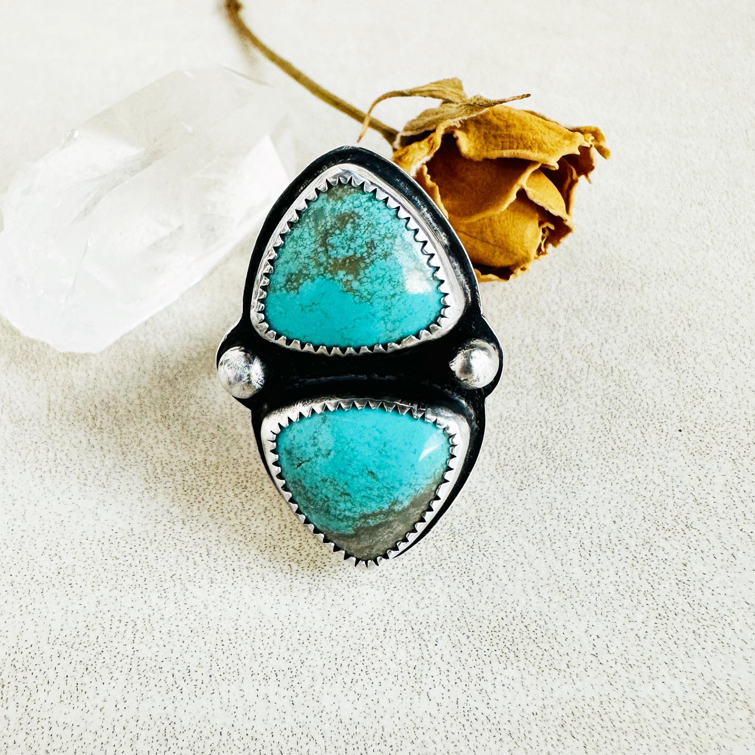 Turquoise 8 Ring Sterling Silver, Handcrafted in Alaska, Heirloom ...