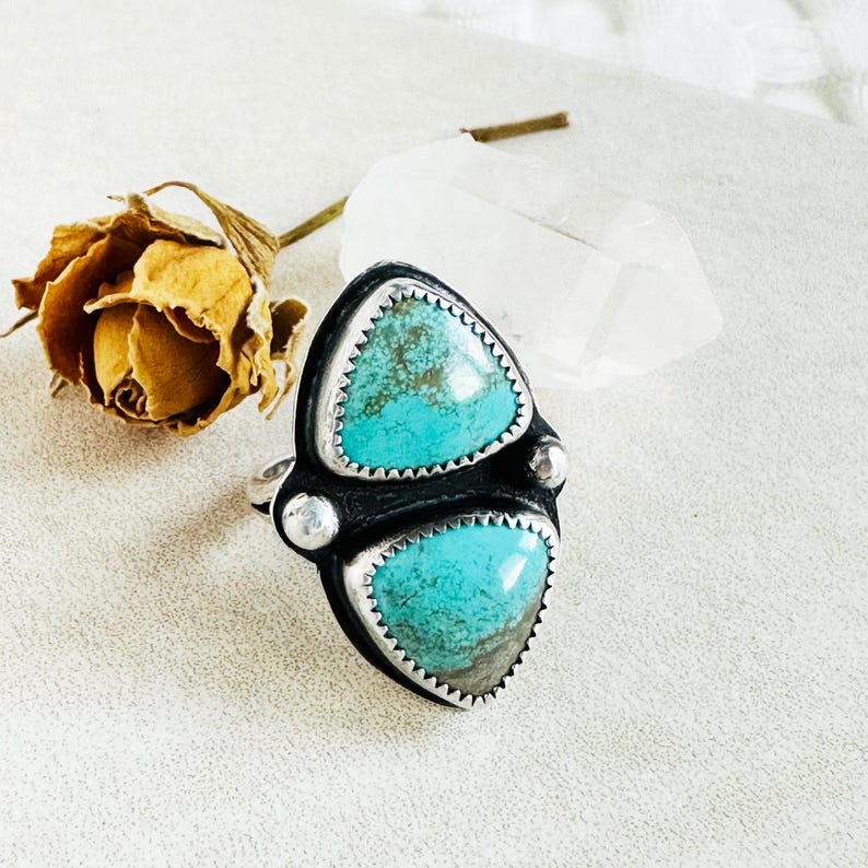 Turquoise 8 Ring Sterling Silver, Handcrafted in Alaska, Heirloom ...