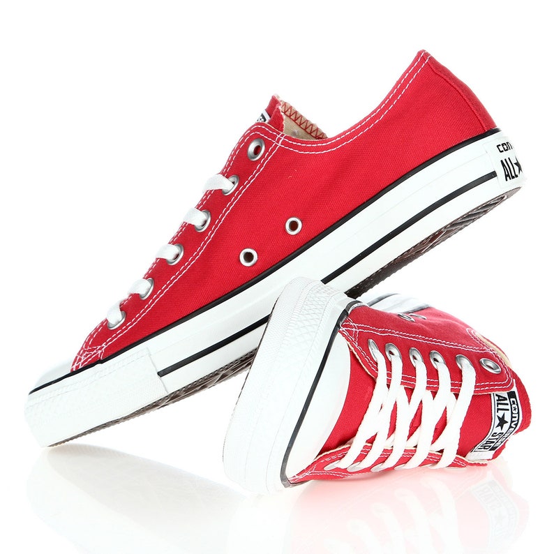 Red Converse Low Scarlet Cherry Custom Kicks W/ Swarovski - Etsy
