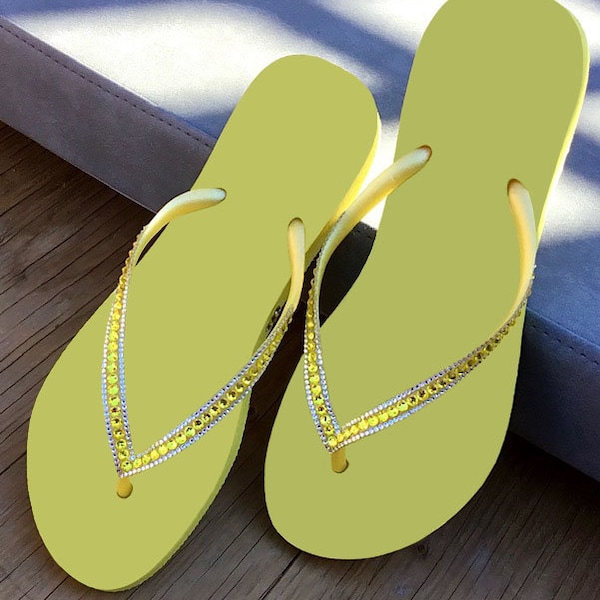 Yellow Flip Flops - Etsy