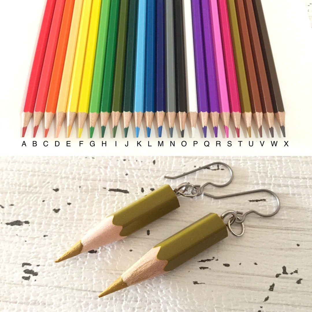 Colored Pencil Earrings: Teacher Appreciation Gift, Rainbow Jewelry ...