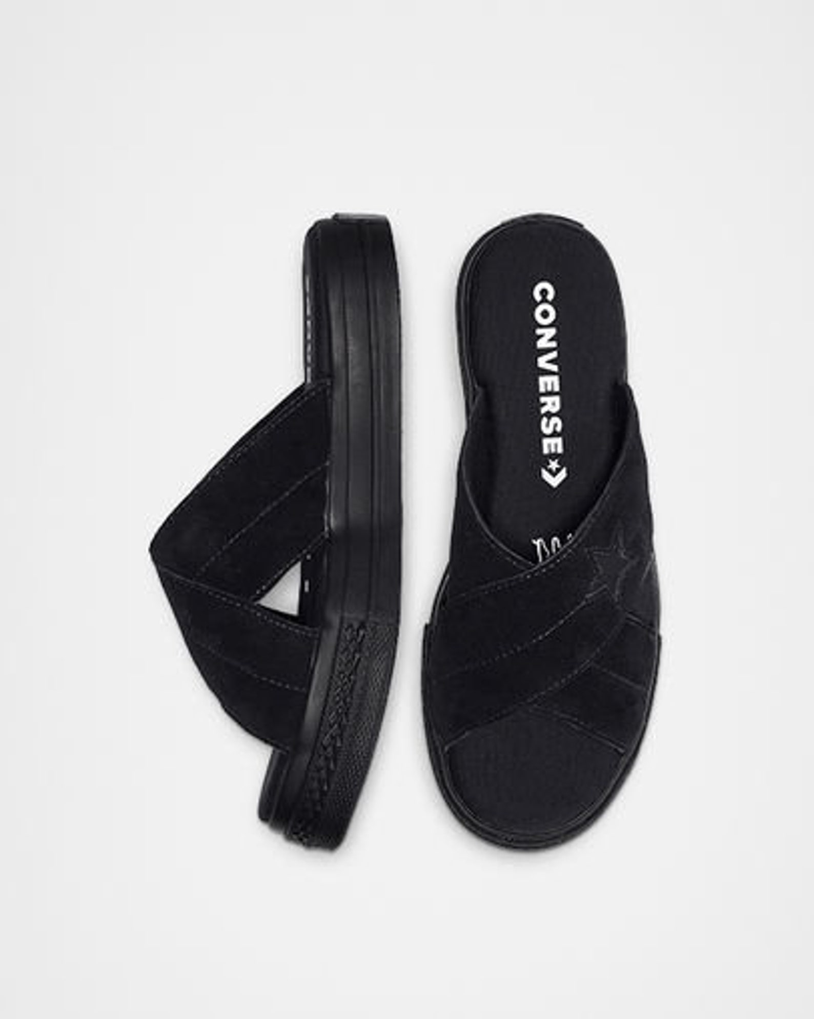 Black Converse One Star Slip on Slide Beach Flip Flops | Etsy