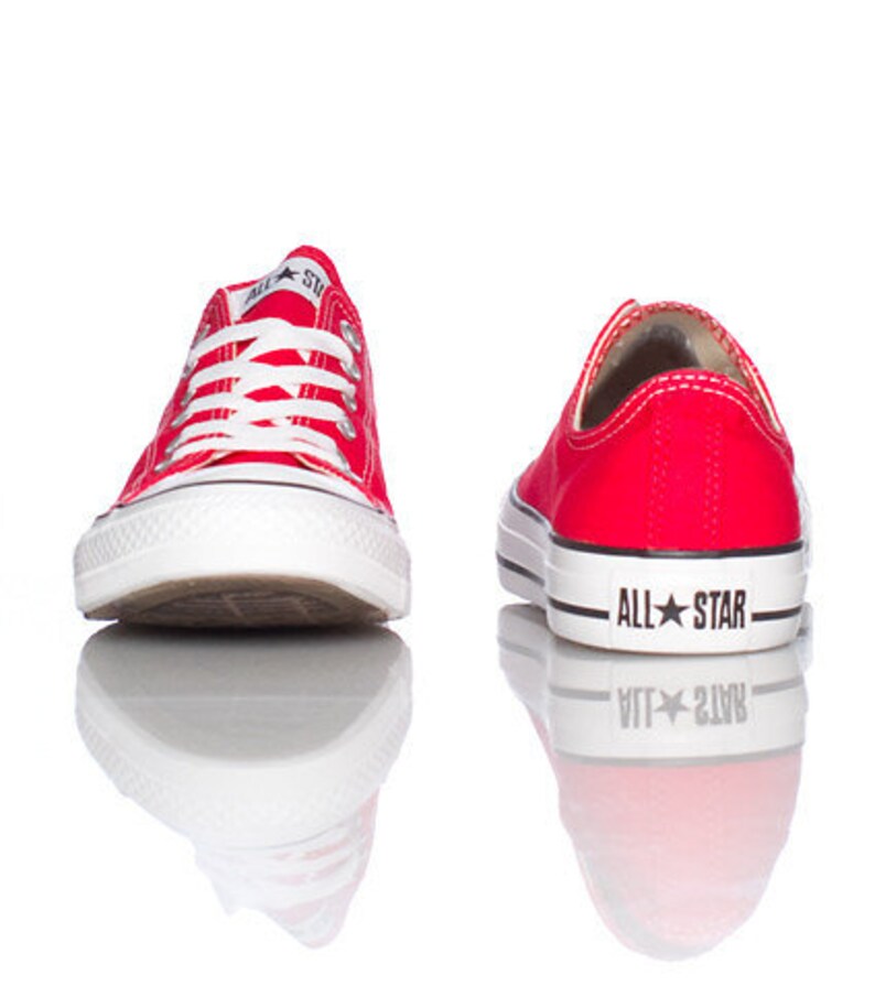 Red Converse Low Scarlet Cherry Custom Kicks W/ Swarovski - Etsy