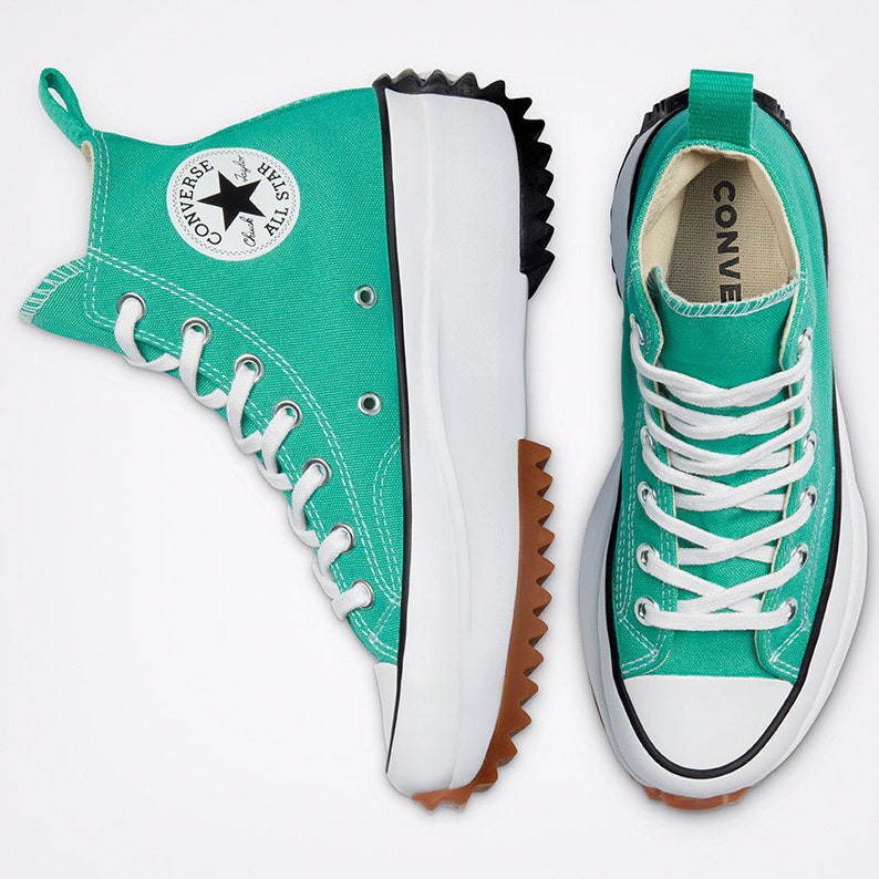 Crystal Converse Run Star Hike Court Green Boot Platform Wedge Etsy