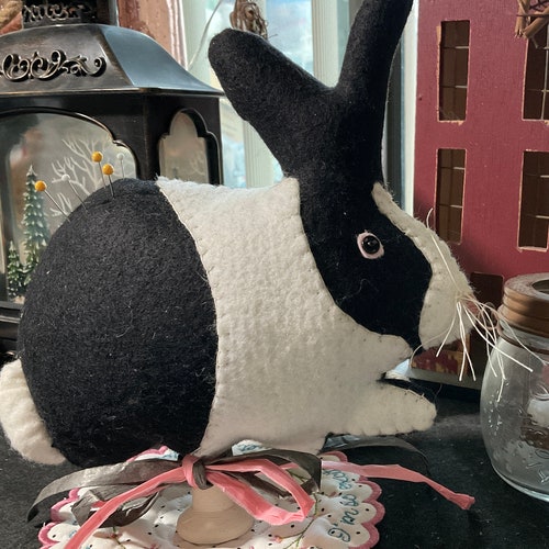 Folk Art Rabbit Vintage Rabbit Rabbit on Spool Primitive | Etsy