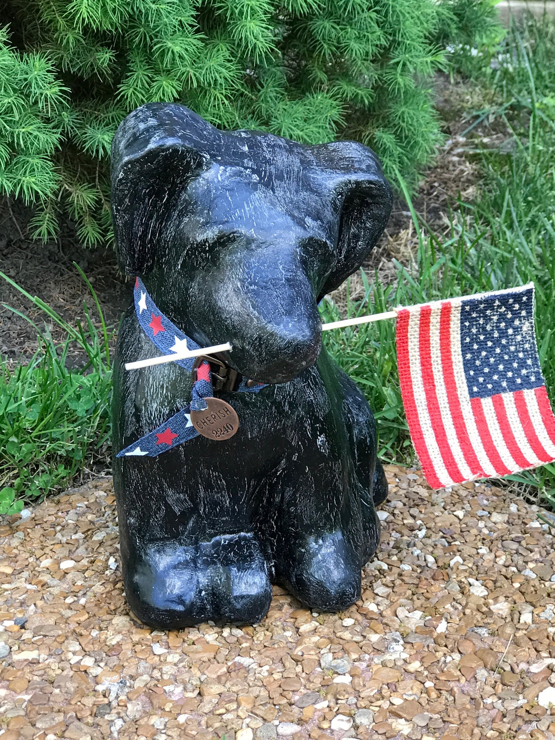 Folk Art Black Lab Farmhouse Dog, Farmhouse Home Decor, Vintage Dog ...