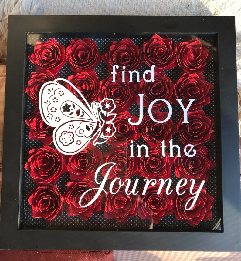 Black Framed Shadow Box Filled With Rich Red Paper Roses and - Etsy