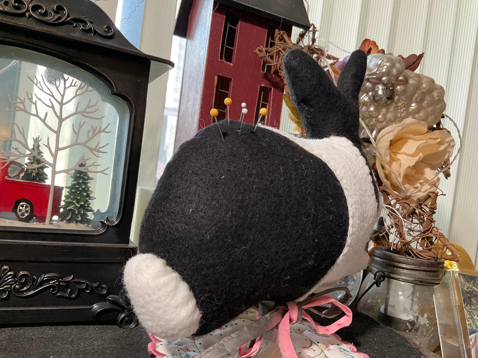 Folk Art Rabbit Vintage Rabbit Rabbit on Spool Primitive - Etsy