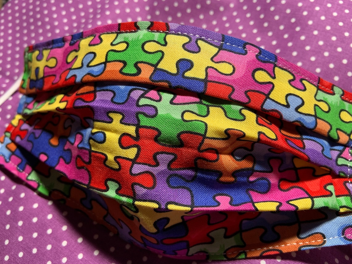 2 designs Autism Awareness Face Mask Autistic Asperger | Etsy