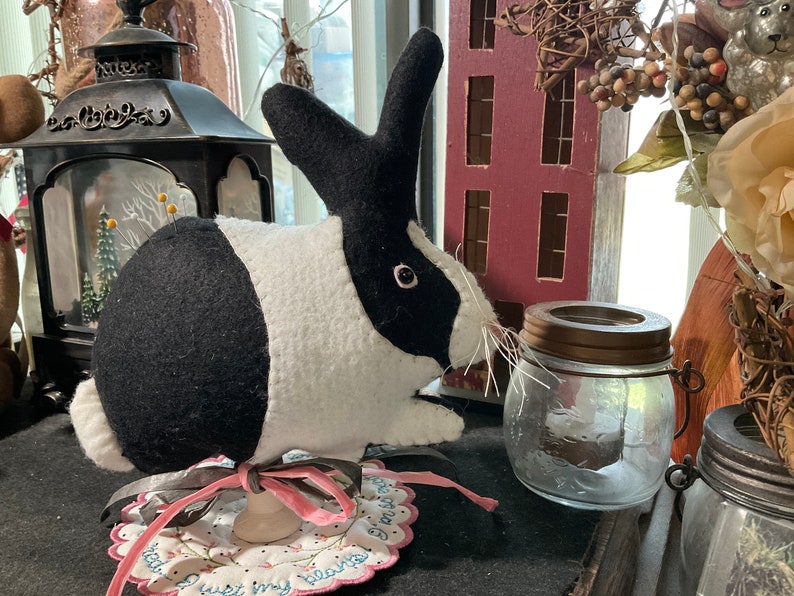 Folk Art Rabbit Vintage Rabbit Rabbit on Spool Primitive | Etsy