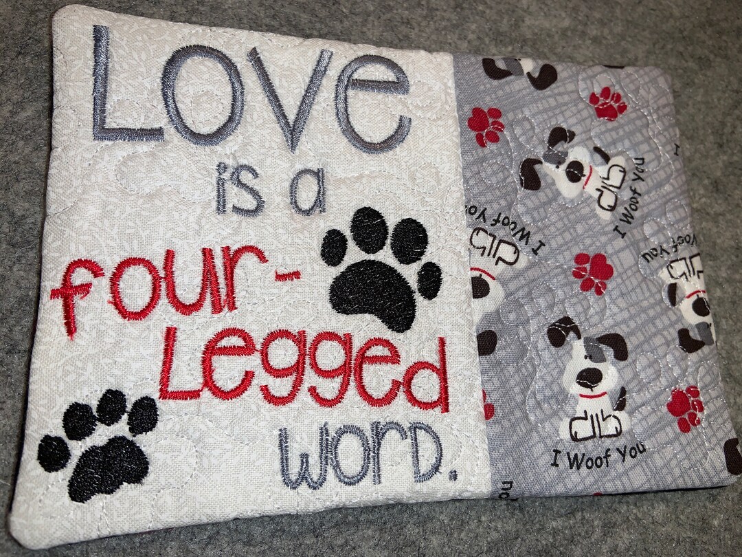 Dog Lover Mug Rug, Pet Theme Coffee Mug Rug, Mug Rug, Gift for Pet ...