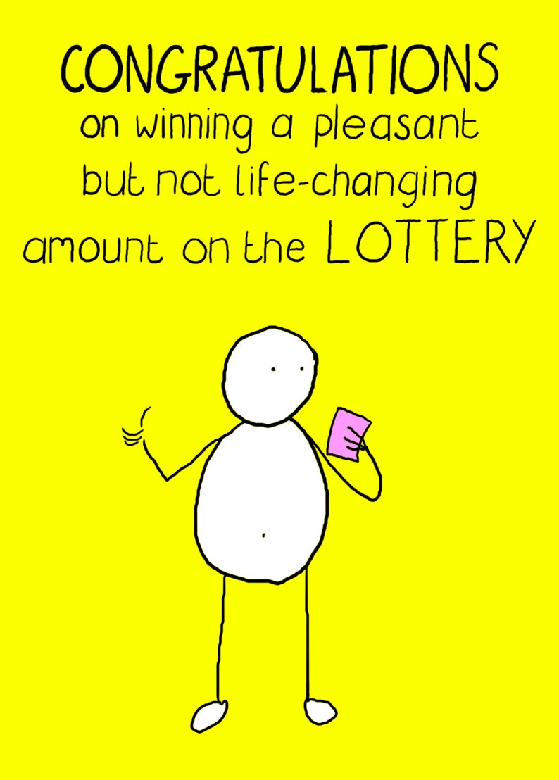 Congratulations Card Lottery Win Card Silly Card Funny | Etsy