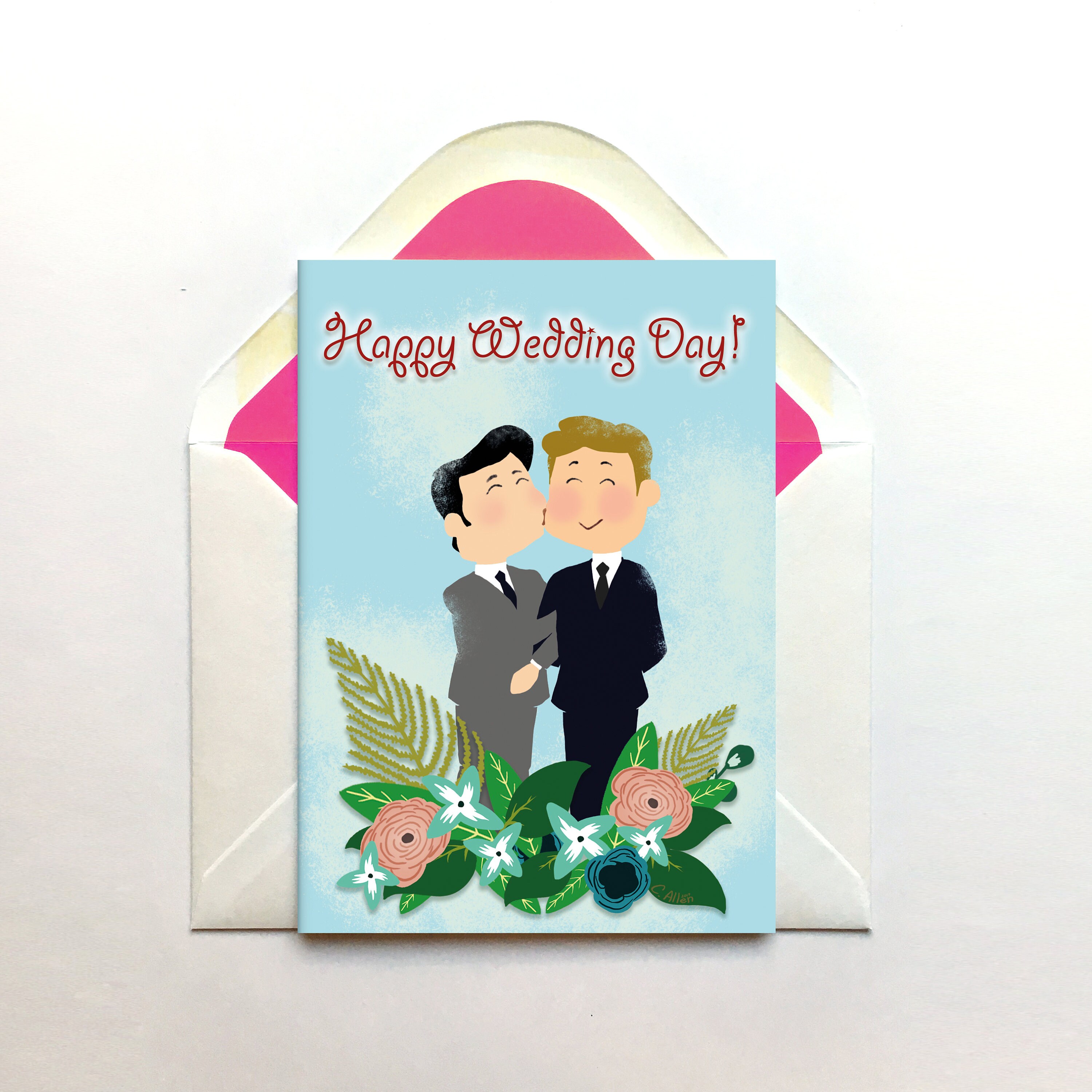 Gay Wedding Card Congratulations Card Same Sex Card For Etsy Uk