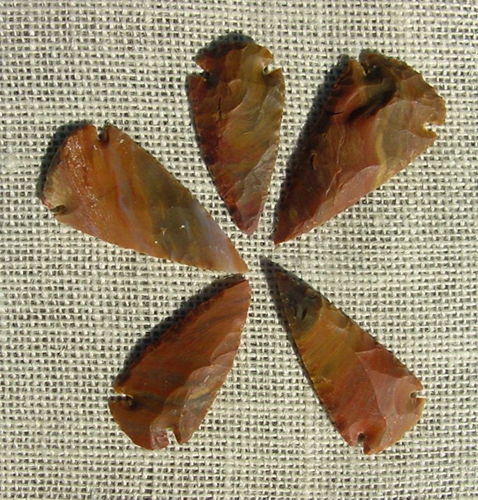5 Arrowheads 2 Inch Hand Picked Striped Reproduction Bird - Etsy
