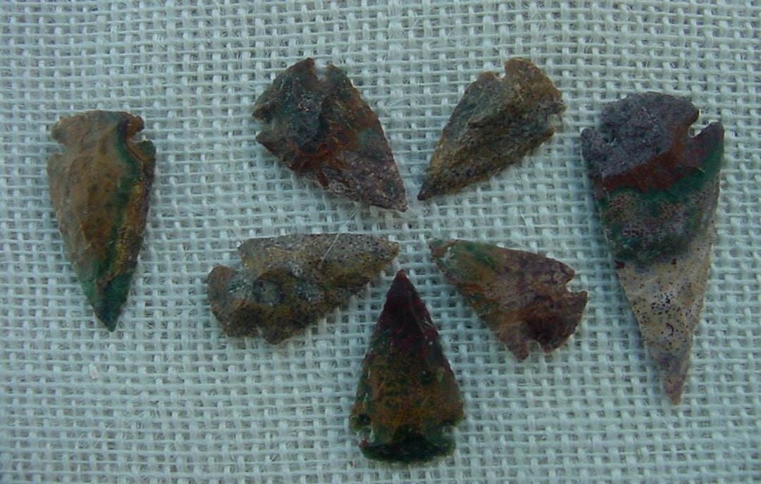 7 Arrowheads Special Unique Hand Picked Reproduction Bird Stone Points ...