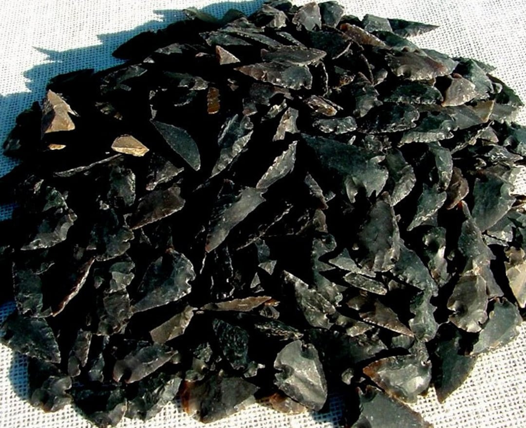 25 Bulk Arrowheads Reproduction Black Stone Points for Arts,crafts ...