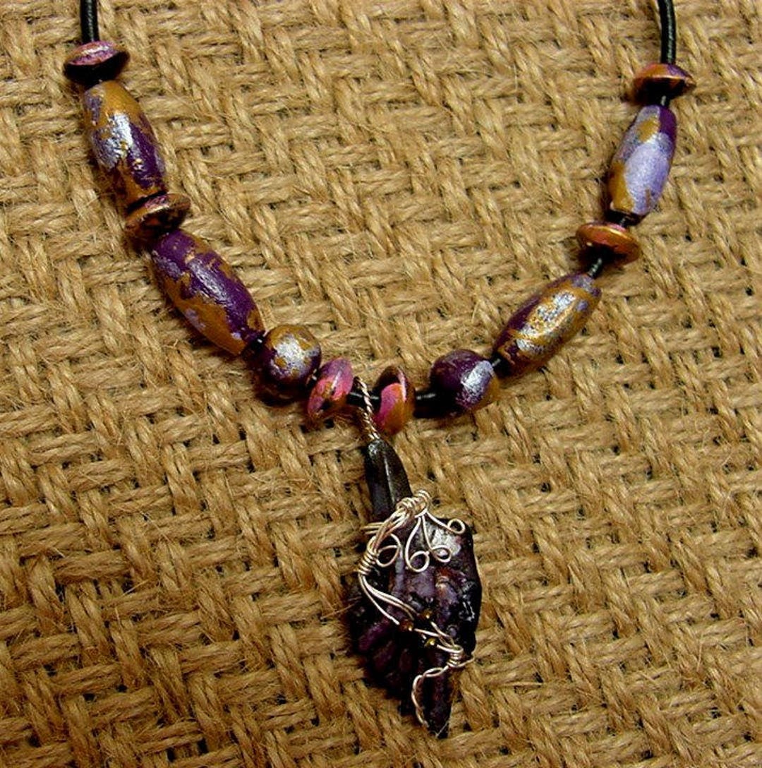 Handcrafted Handmade Custom Wire Wrapped Gar Fish Scale 18 Necklace ...