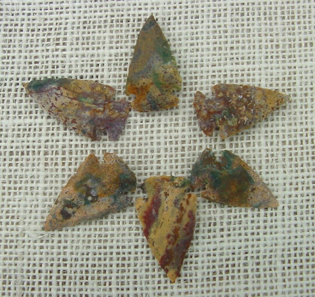6 Arrowheads Special Hand Picked Reproduction Bird Stone Points Jewelry ...