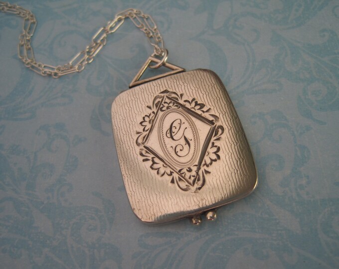 Vintage Silver Locket, Art Deco Locket, Sterling Tri-fold Locket ...