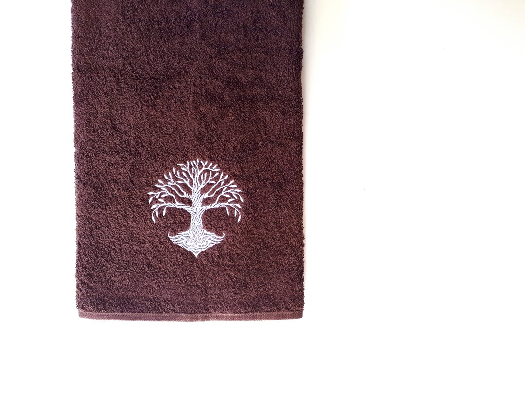 Tree of Life Embroidery Towel: Personalized 100% Cotton Bath or Hand ...