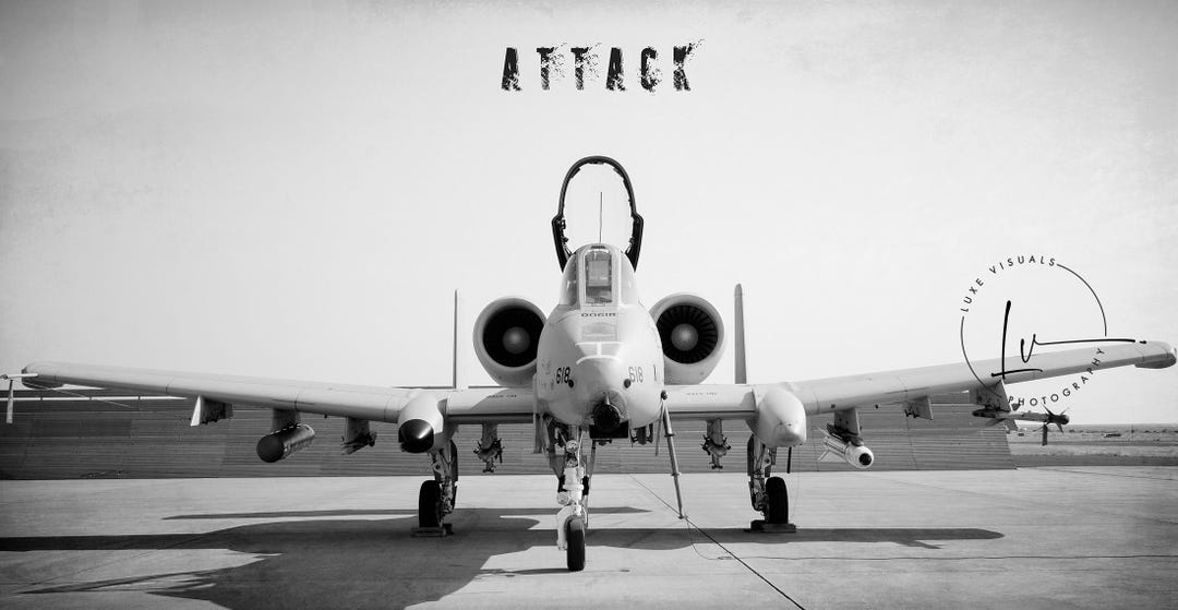 A10 Warthog Photo, Military Attack Jet Poster, Black and White ...